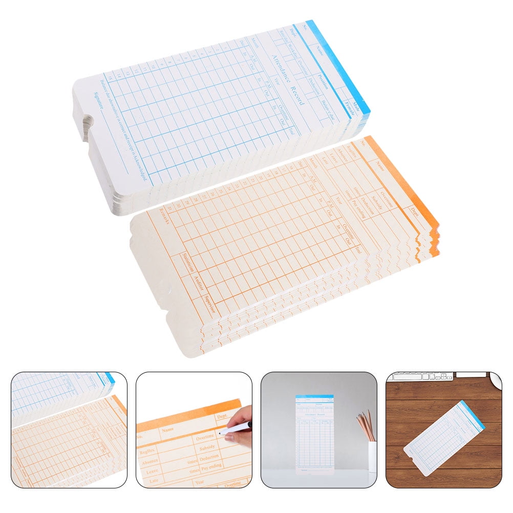 KAJNBN 190 Sheets Rectangular Office Use Attendance Card for Precise ...