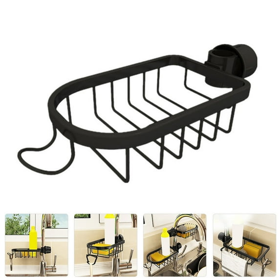 KAJNBN 1Pack Black Kitchen Sponge Rack for Sink Waterproof Stable Non ...
