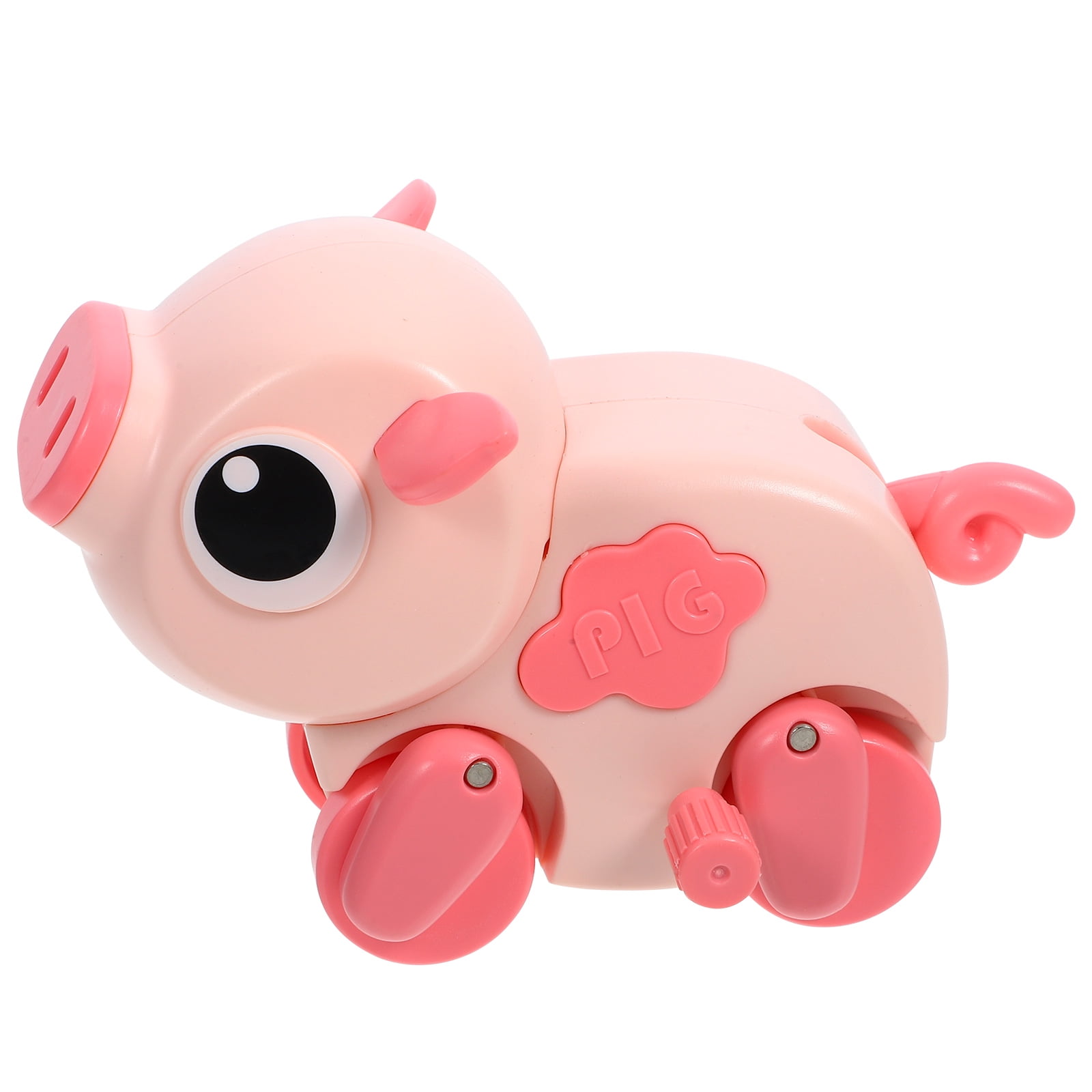 KAJNBN 1Pack Clockwork Wind Up Toy Pink Plastic Pig Shaped For Young ...