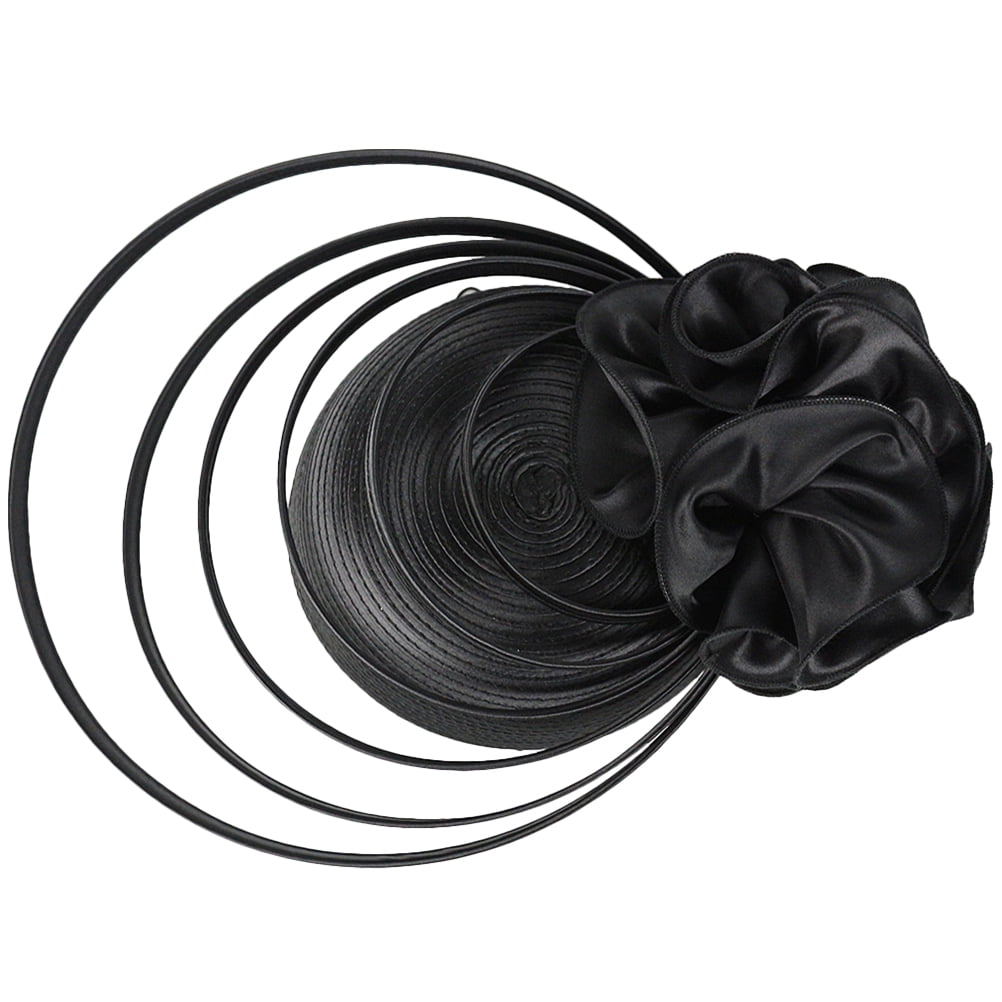 KAJNBN 1Pack Fascinator Hat Elegant Design Black Polyester for Tea ...