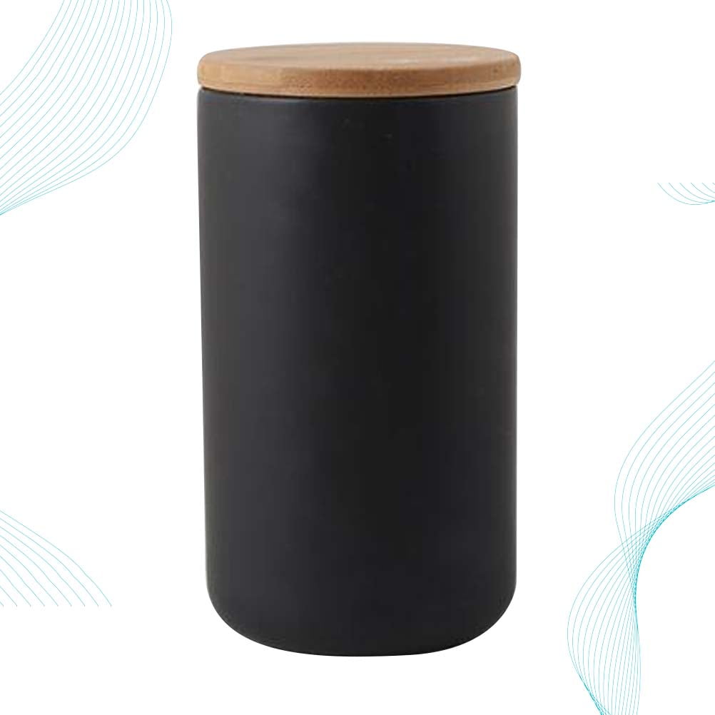 KAJNBN 1Pack Large Ceramic Jar For Rice Square Black Sealing Kitchen ...