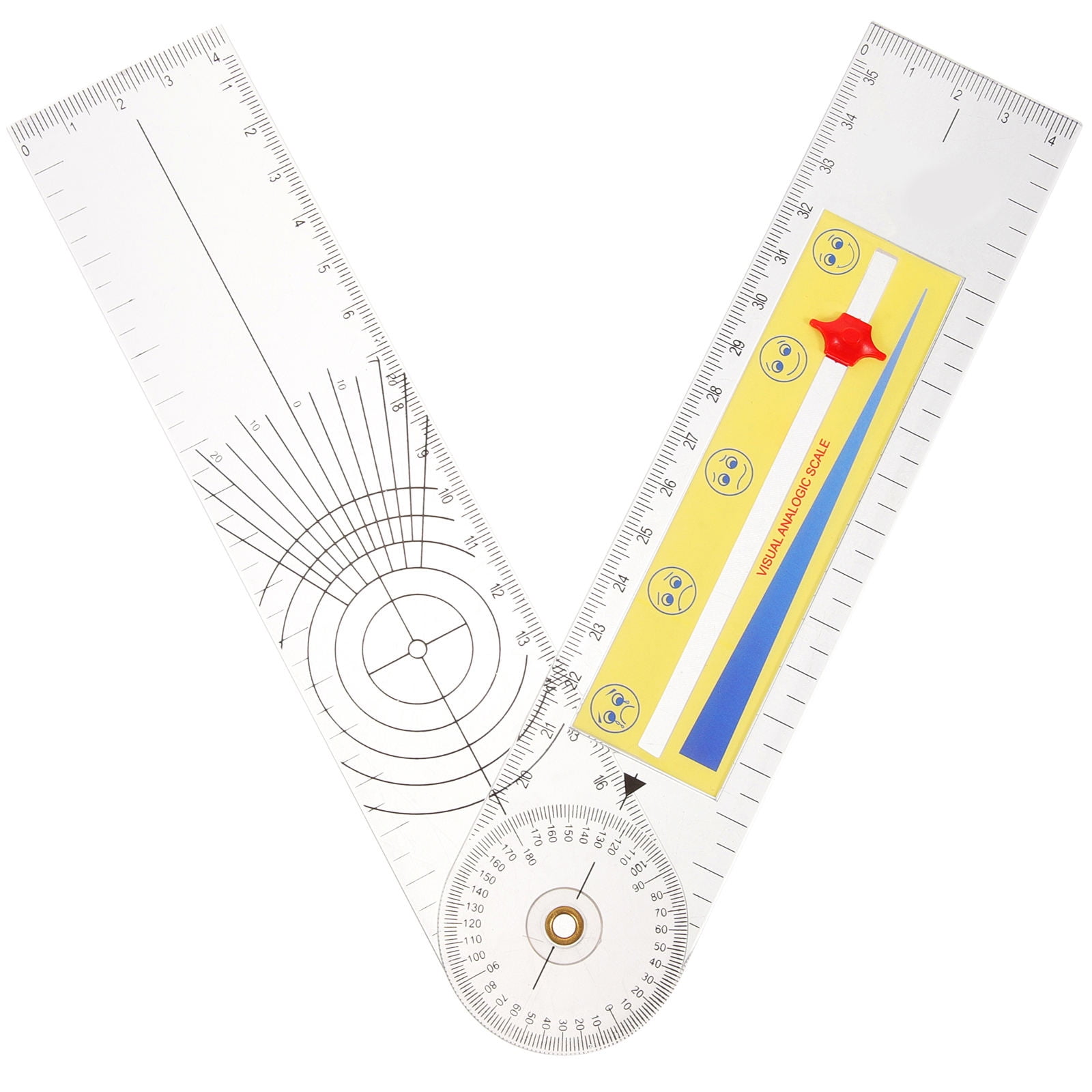 KAJNBN 1Pack Round Disc with Arms Angle Ruler Medical Measuring Ruler ...