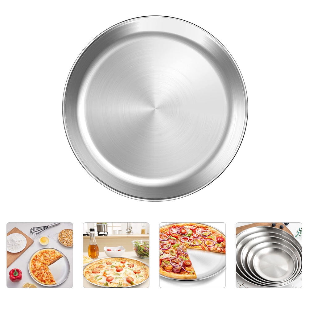 KAJNBN 1Pack Stainless Steel Dinner Plate Round Shape For Food Trays ...