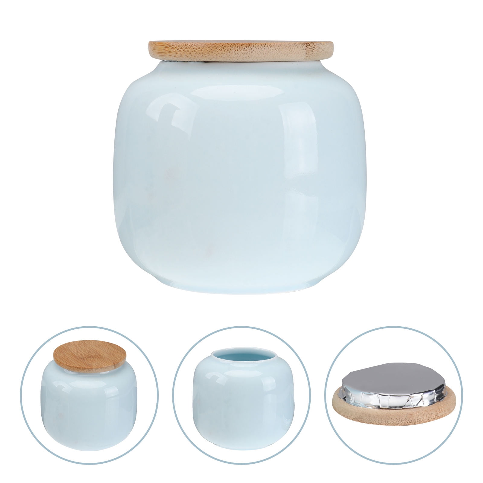KAJNBN 1Pc White Ceramic Snack Jar For Sealed Storage Round Shape ...