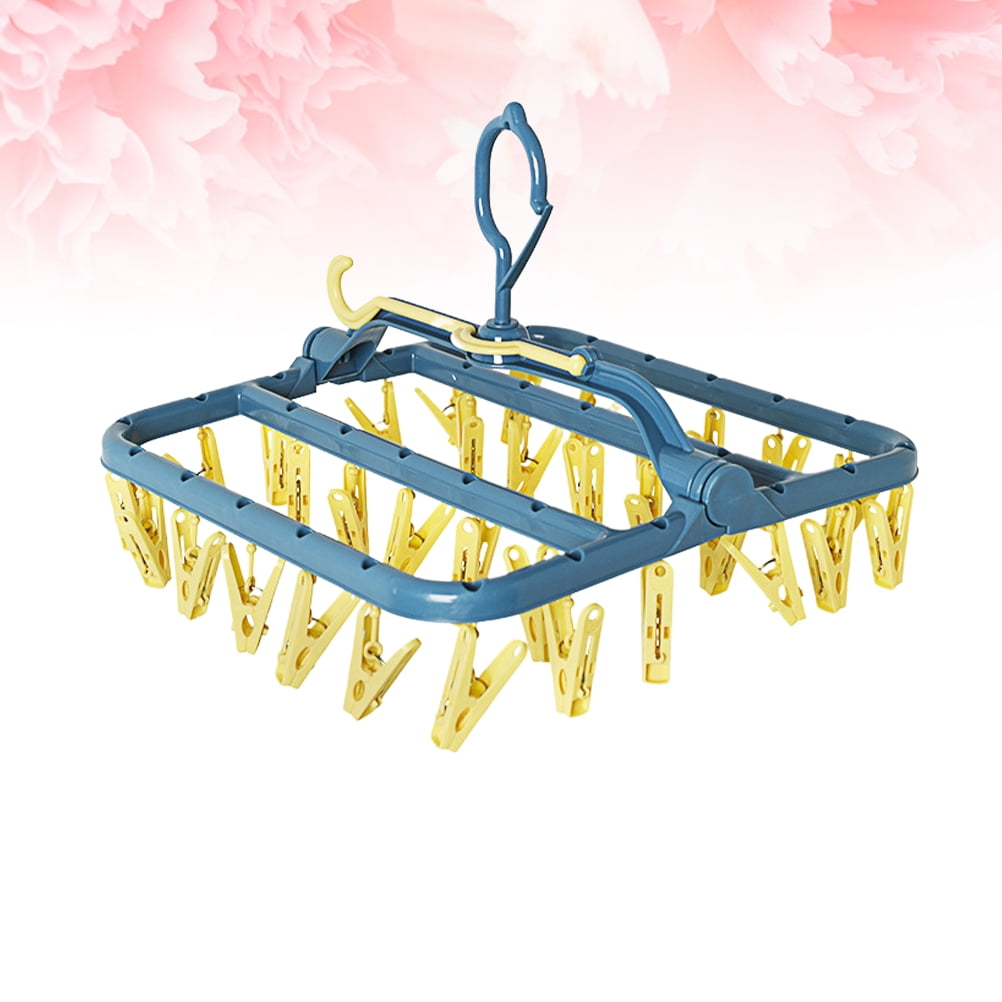 KAJNBN 1Pcs Blue Plastic Drying Rack and Anti-Slip Clips for Closet ...