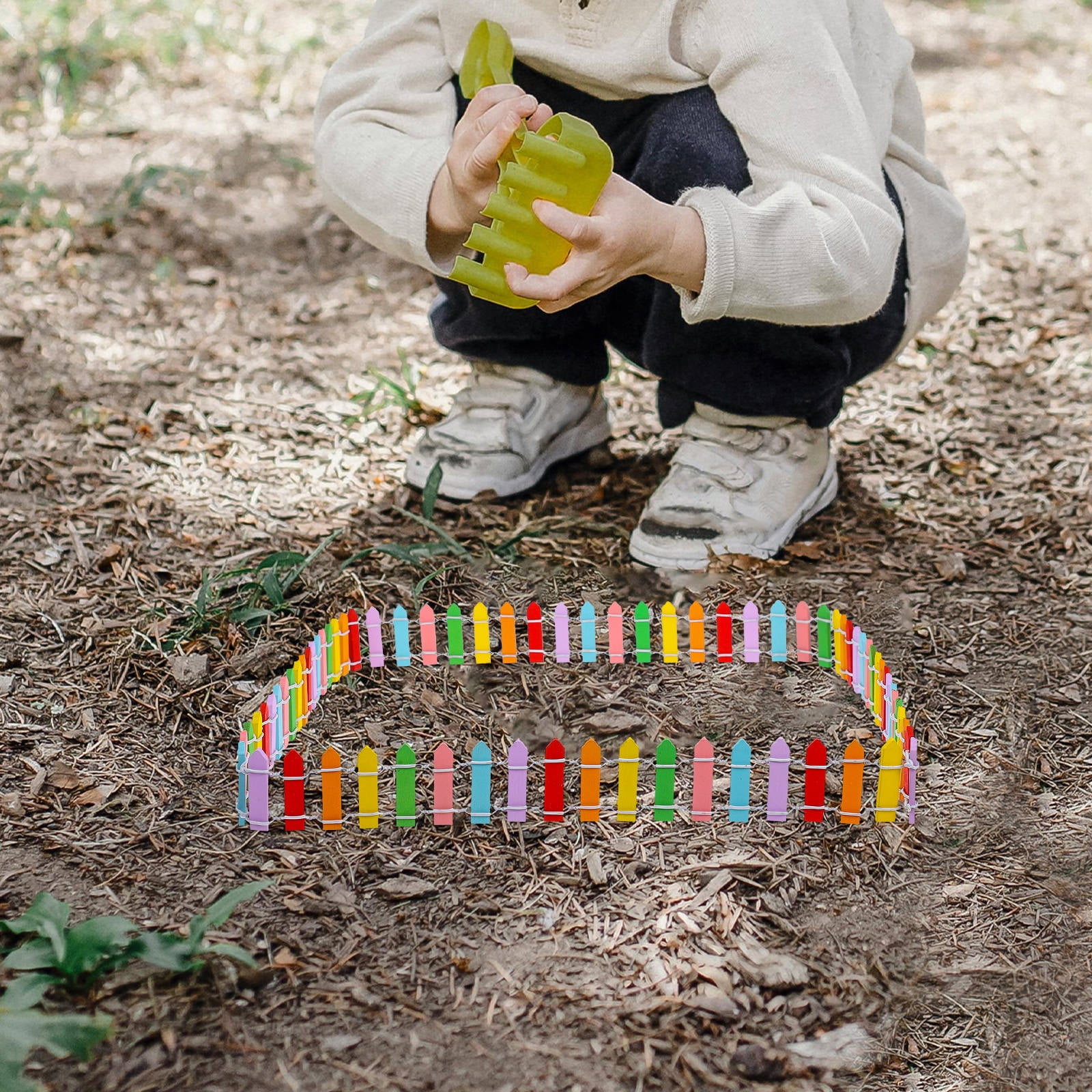 KAJNBN 1Pcs Multi-colored Wooden Picket Fence For Garden Decoration 3cm ...