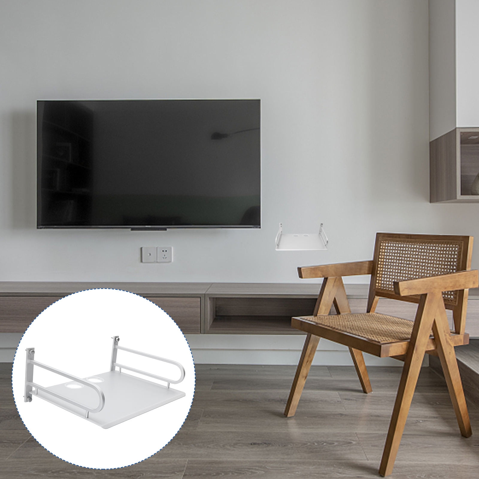 KAJNBN 1Pcs Storage Racks Router Storage Rack Silver Wall-mounted Rack ...