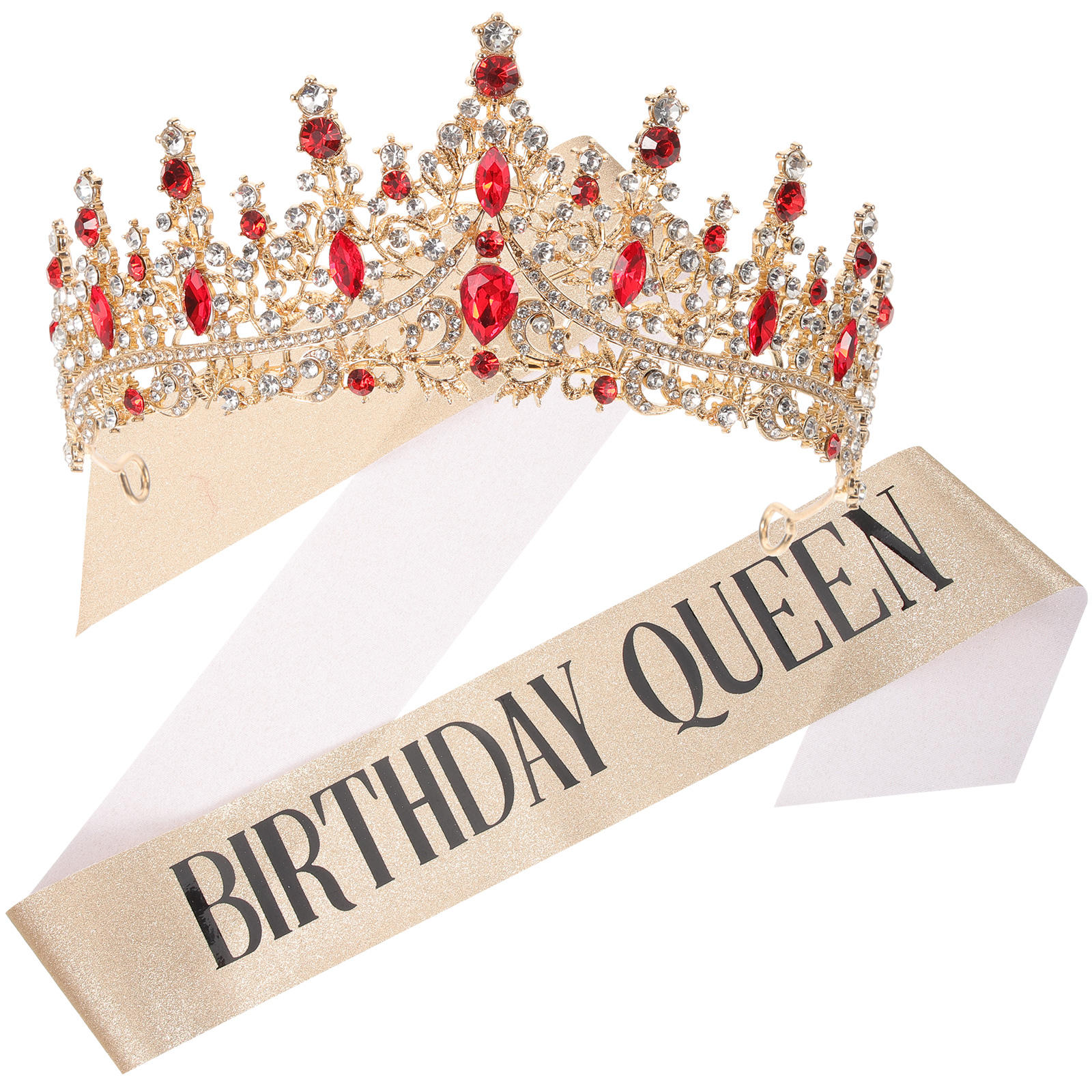 KAJNBN 1Set Birthday Crown for Women with Rhinestone Metal Decorative ...