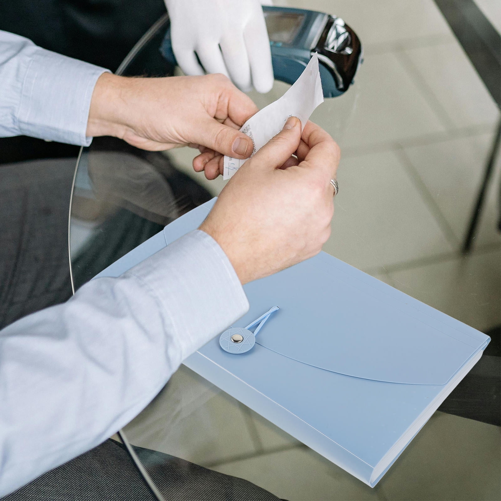 KAJNBN 1Set Blue Plastic Accordion File Organizer for Documents ...