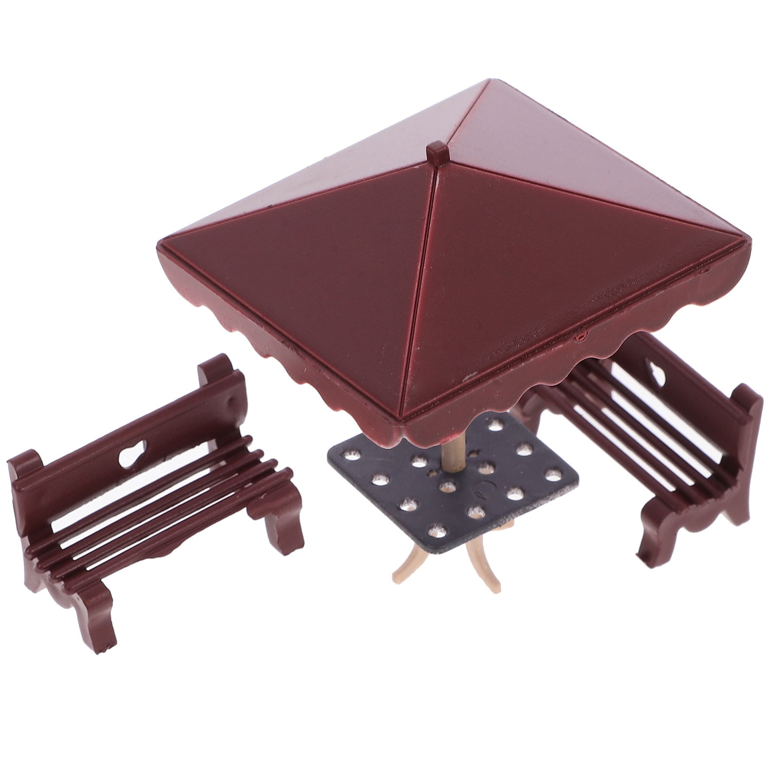 KAJNBN 1Set Dark Brown ABS Doll House Parasol for Dollhouse Outdoor ...