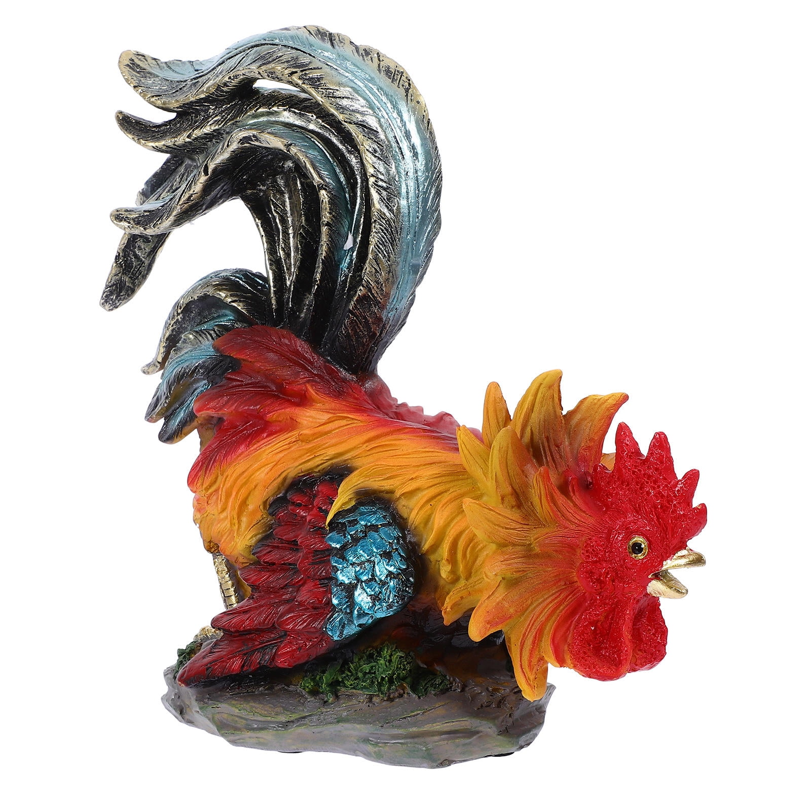 KAJNBN 1Set Rustic Style Resin Rooster Model in Assorted Colors for ...