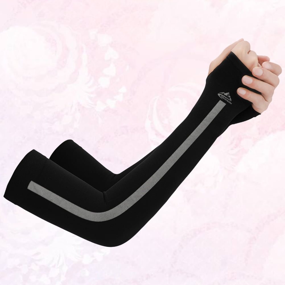 KAJNBN 2 Pairs Arm Cover Sleeve Black Nylon Sun Protection for Cycling ...