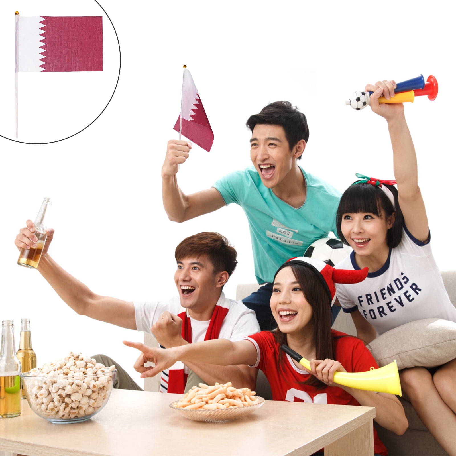 KAJNBN International World Flags Soccer Party Multi 20Pcs 8.3X5.5in ...