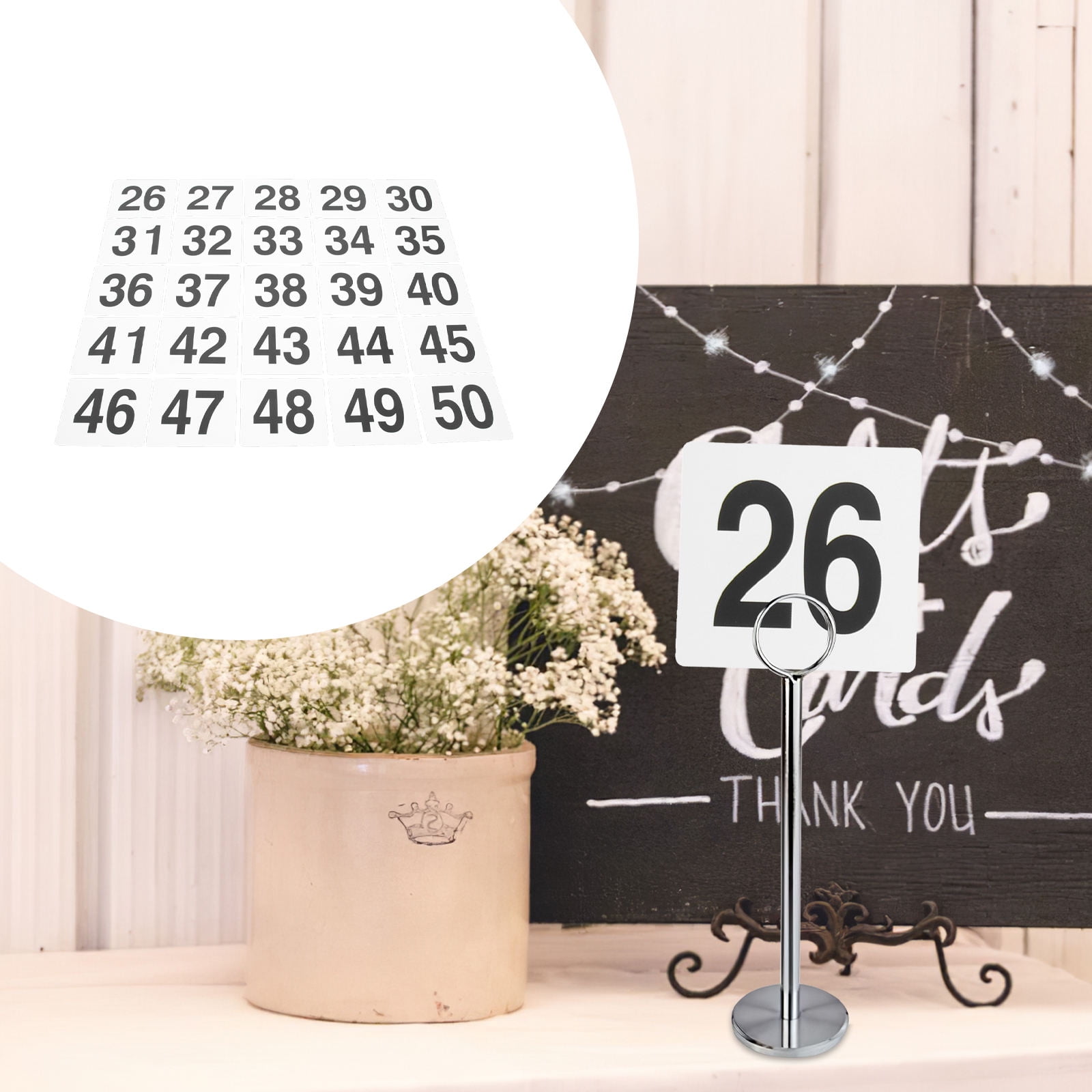 KAJNBN 25Pcs Tent Shape PVC Table Numbers for Weddings Parties Simple ...