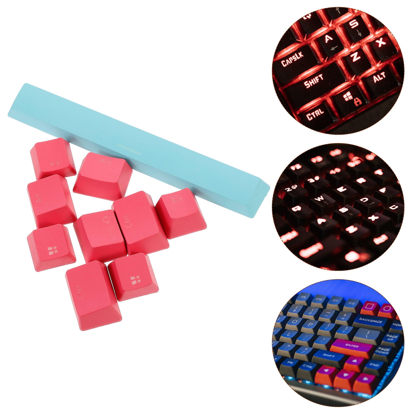 KAJNBN 29Pcs Blue Pbt Transparent Keycaps for Pc Keyboard Decorative ...