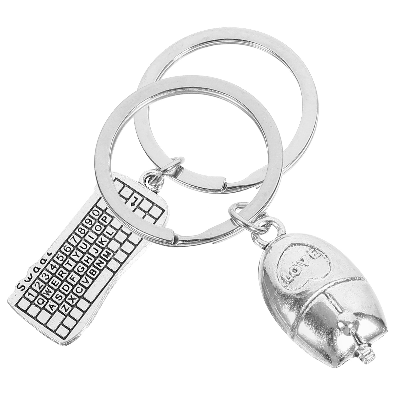 KAJNBN 2Pcs Key Charms for Keychain Keyboard Mouse Shape Zinc Alloy for ...