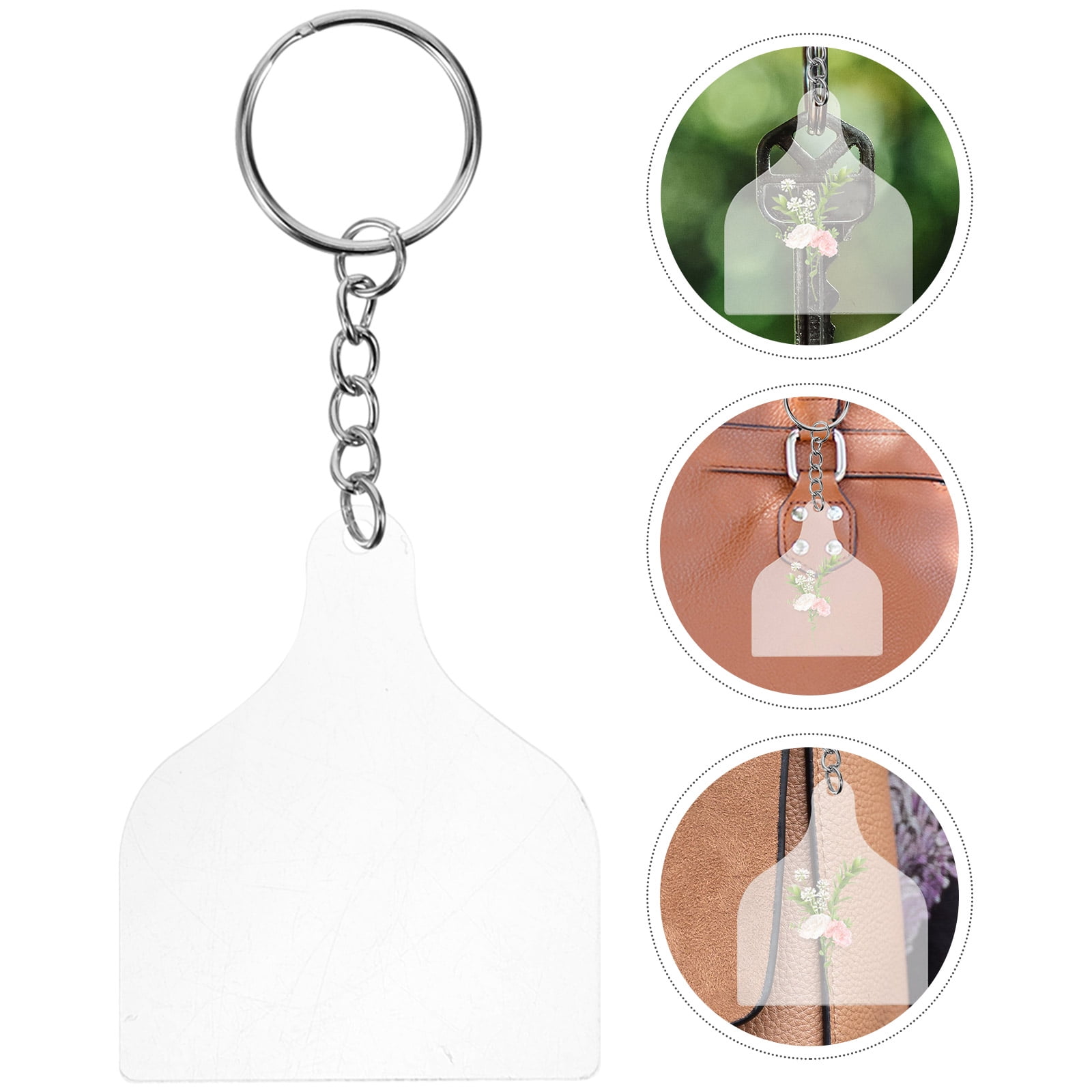 KAJNBN 30Sets Diy Keychains Acrylic Blanks Milk Bottle Shaped for Craft ...