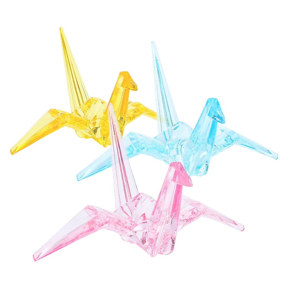 KAJNBN 3Pcs Origami Centerpiece Acrylic Crane Shape for Household and ...