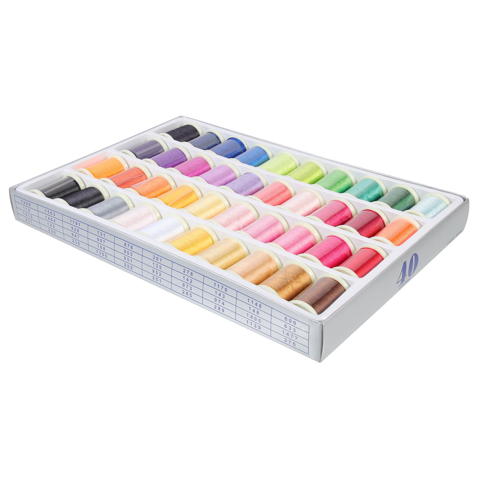 KAJNBN 40 Rolls Embroidery Thread Set Assorted Color For Diy Cross ...