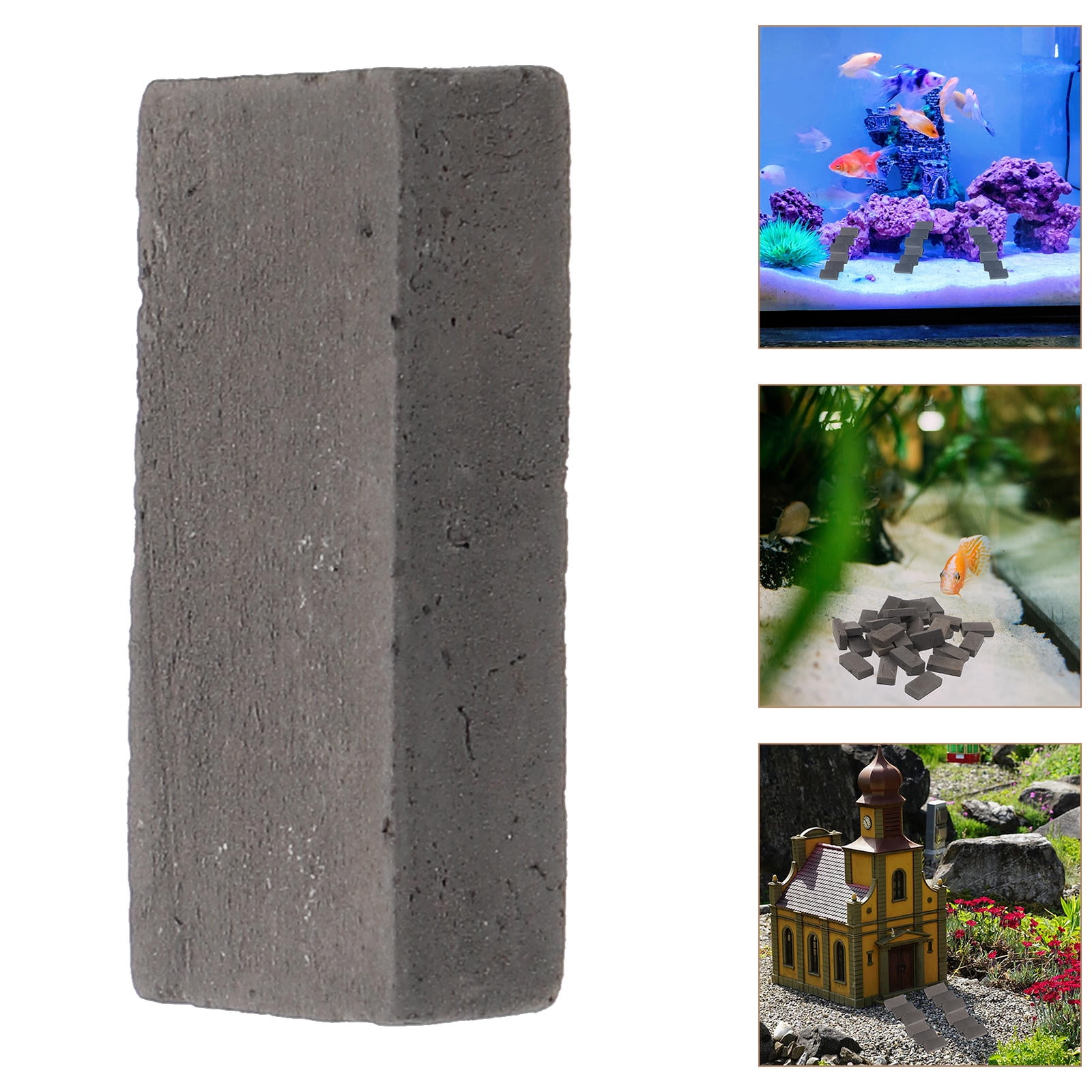 KAJNBN 40Pcs Grey Mini Bricks for Building Walls and Diy Mini Garden ...