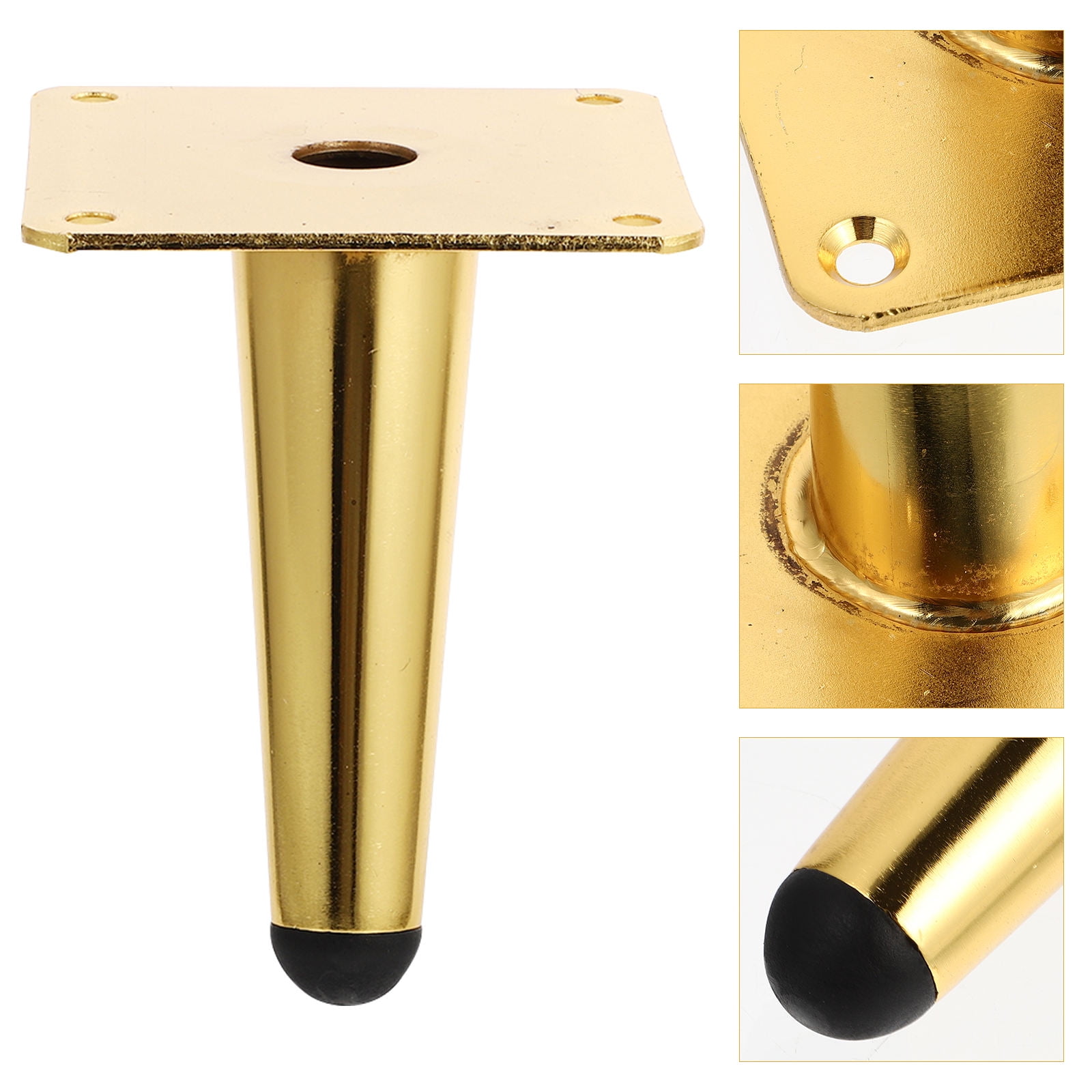 KAJNBN 4Pcs Golden Square Metal Furniture Support Feet for Home Office ...
