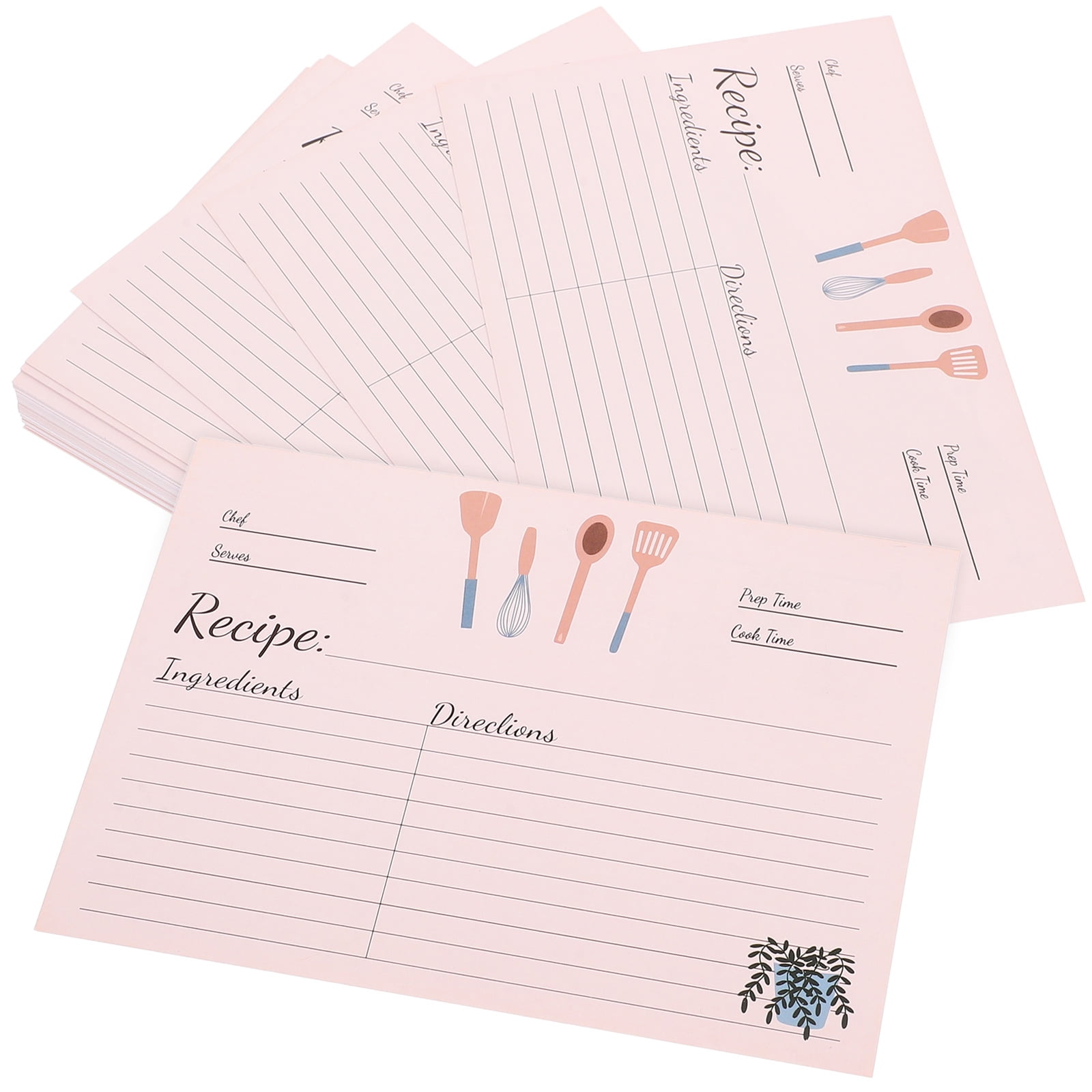 KAJNBN 50Pcs Decorative Recipe Cards For Writing And Drawing Compact ...