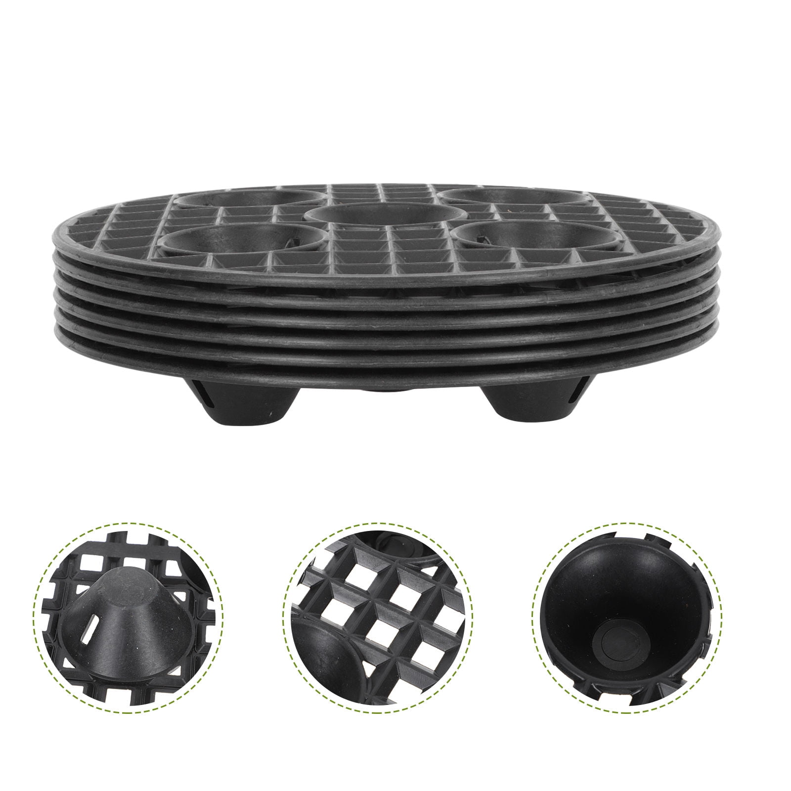 KAJNBN 6Pcs Black Plant Pot Trays for Flowerpot Support and Water ...