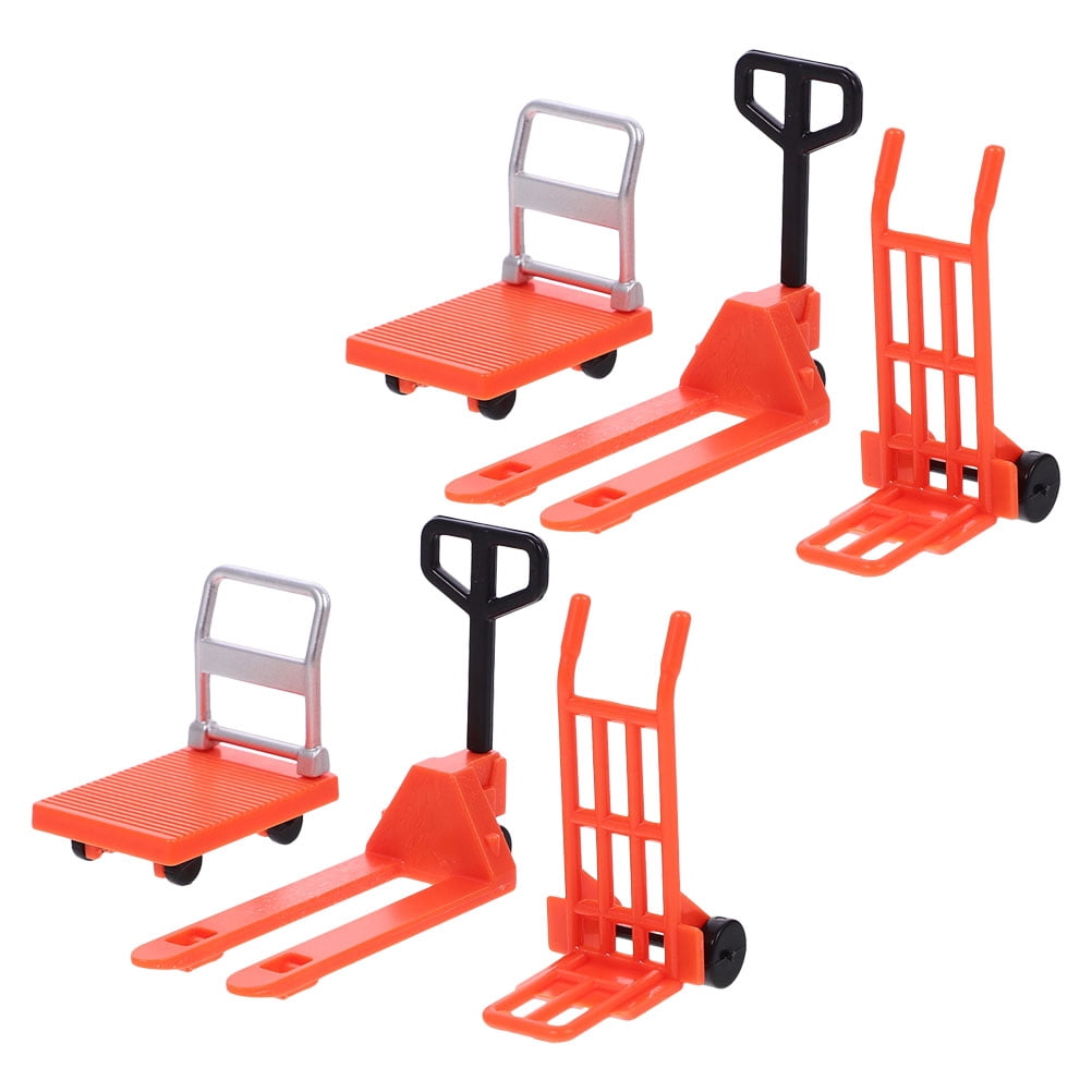 KAJNBN 6Pcs Fork Lift Toys Miniature Construction Toy Orange Plastic ...