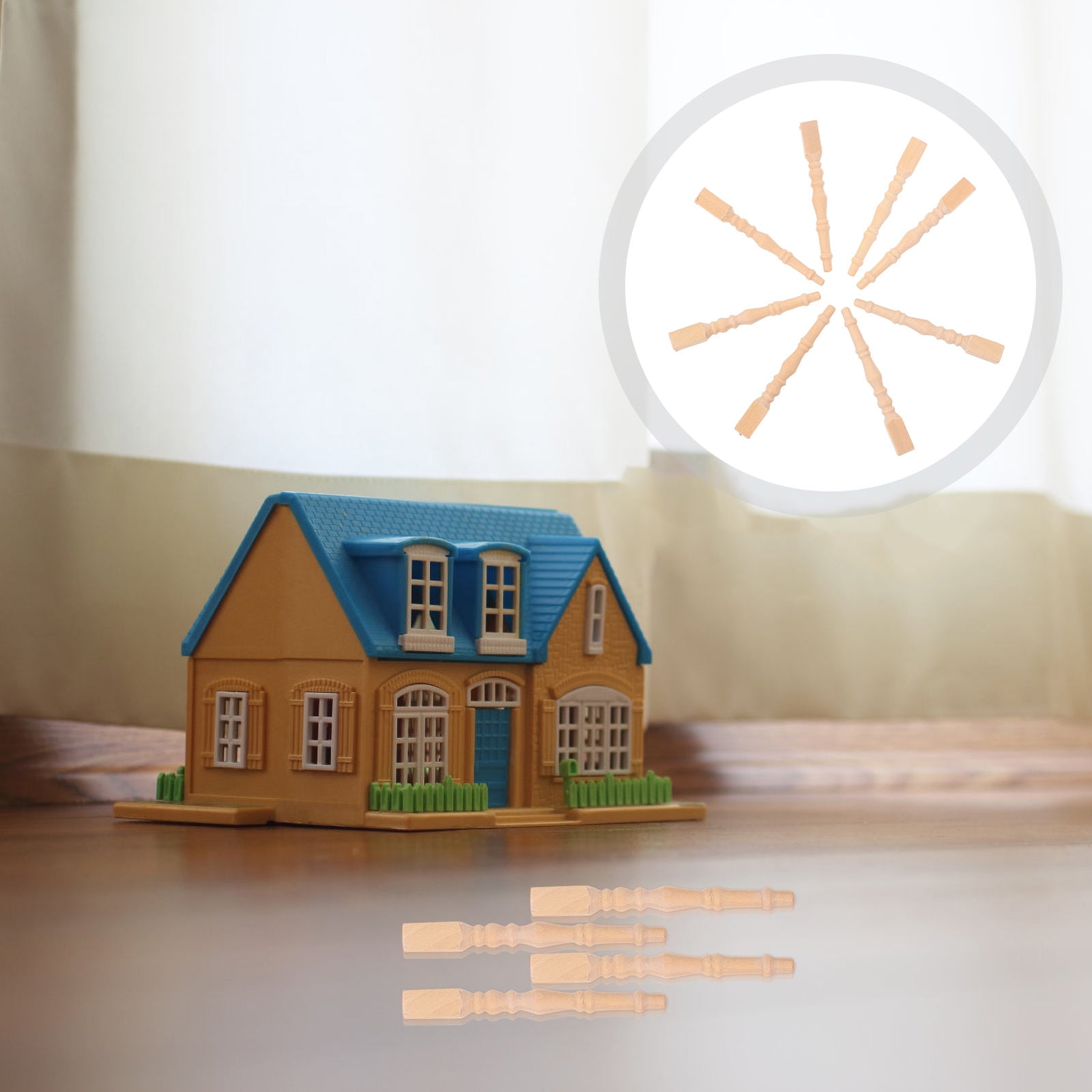 KAJNBN 6Pcs Mini Table Legs in Wood Color for Miniature Decor in Micro ...