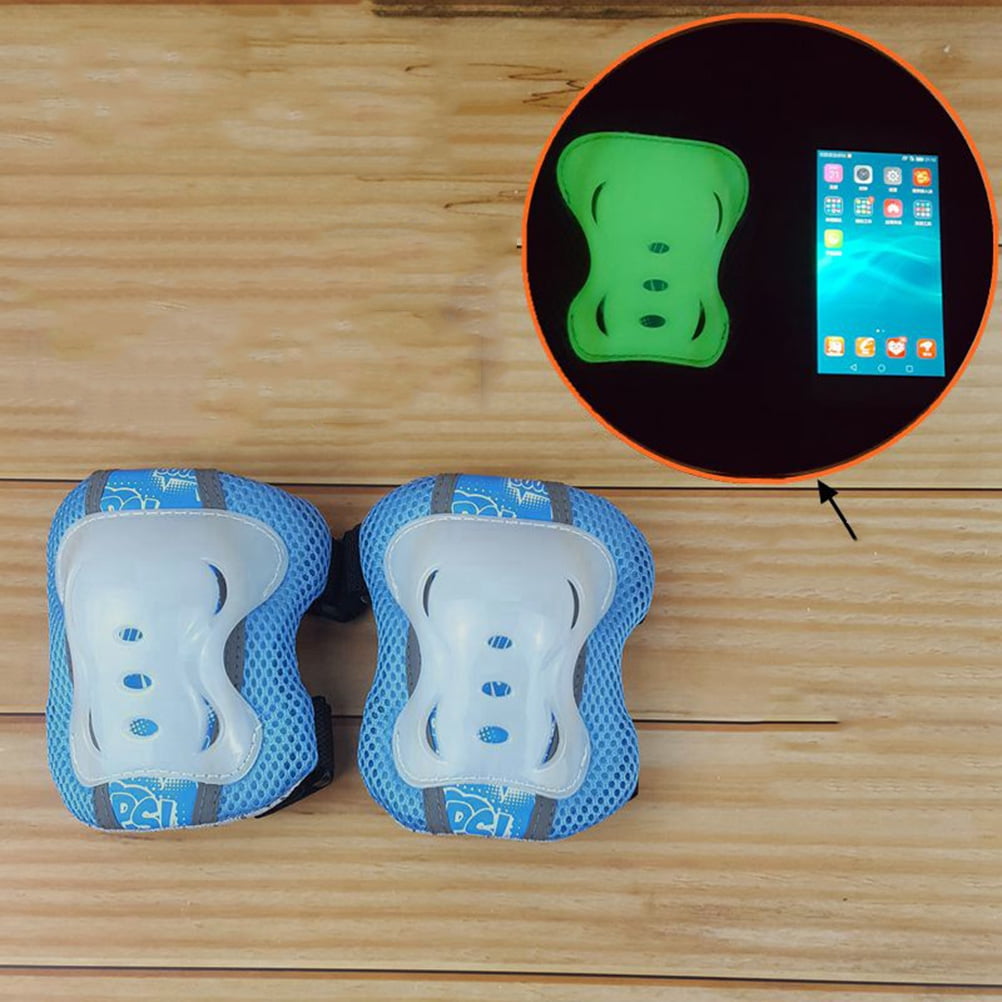 KAJNBN 6Pcs Set Childrens Knee Pads and Wrist Guards Blue EVA PE ...