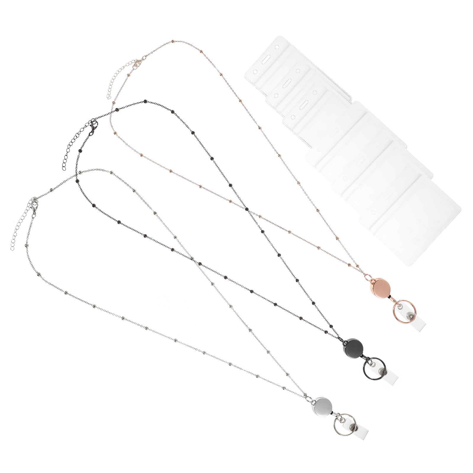 KAJNBN Badge Holders with Lanyard Round Chain Shape Iron Material for ...