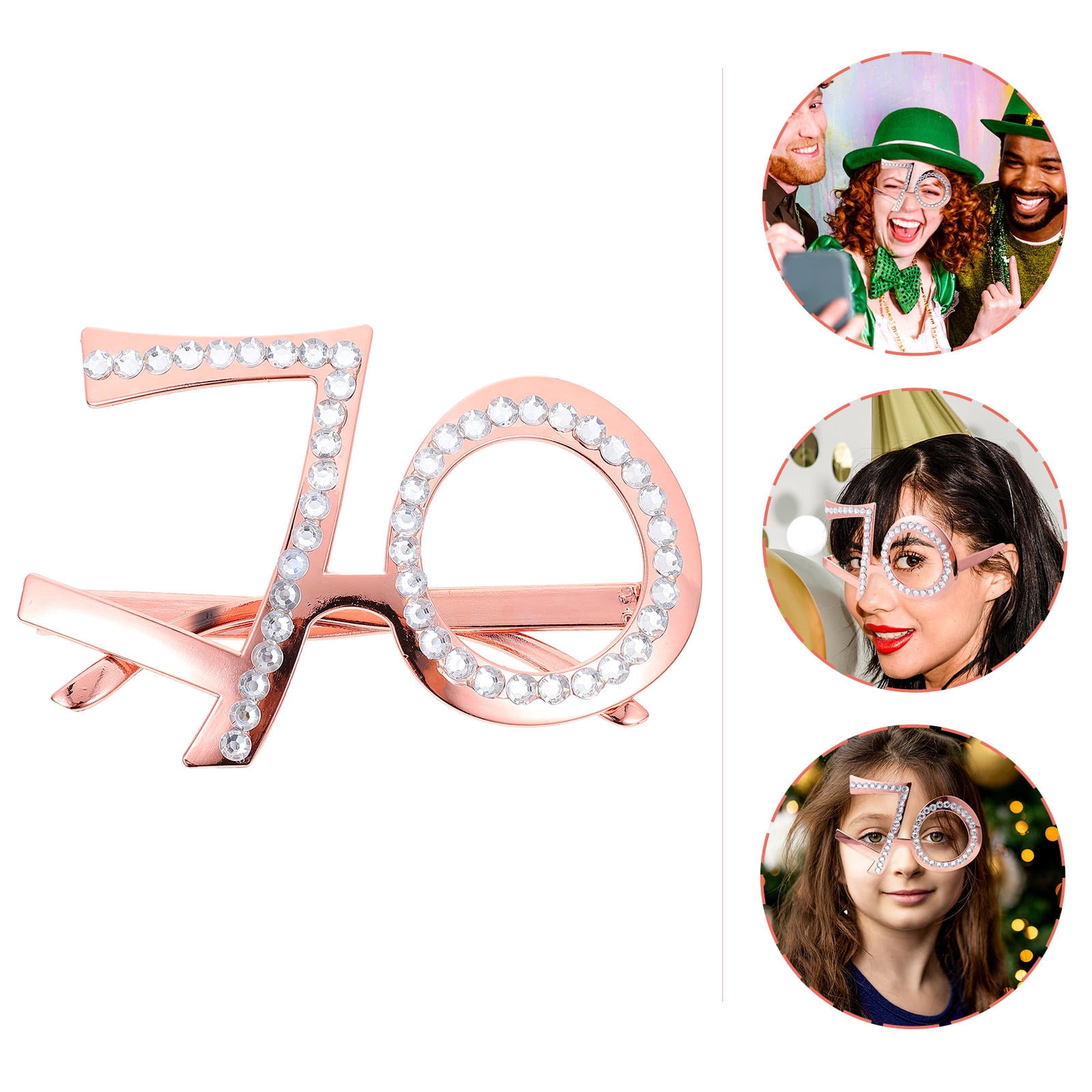 KAJNBN Digital Number Shape 1Pack Rose Gold Birthday Eyeglasses ...