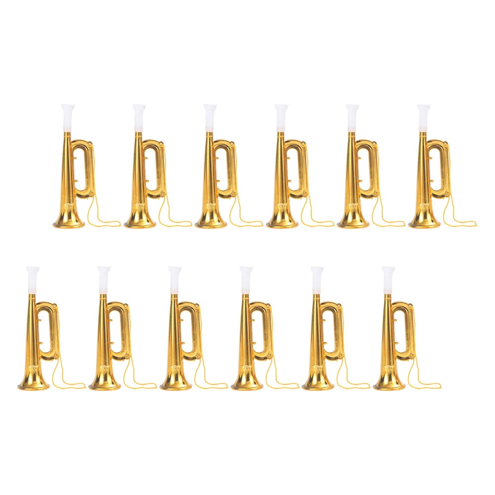 KAJNBN Golden Compact Toy Trumpets 12Pcs for Kids' Music Learning and ...