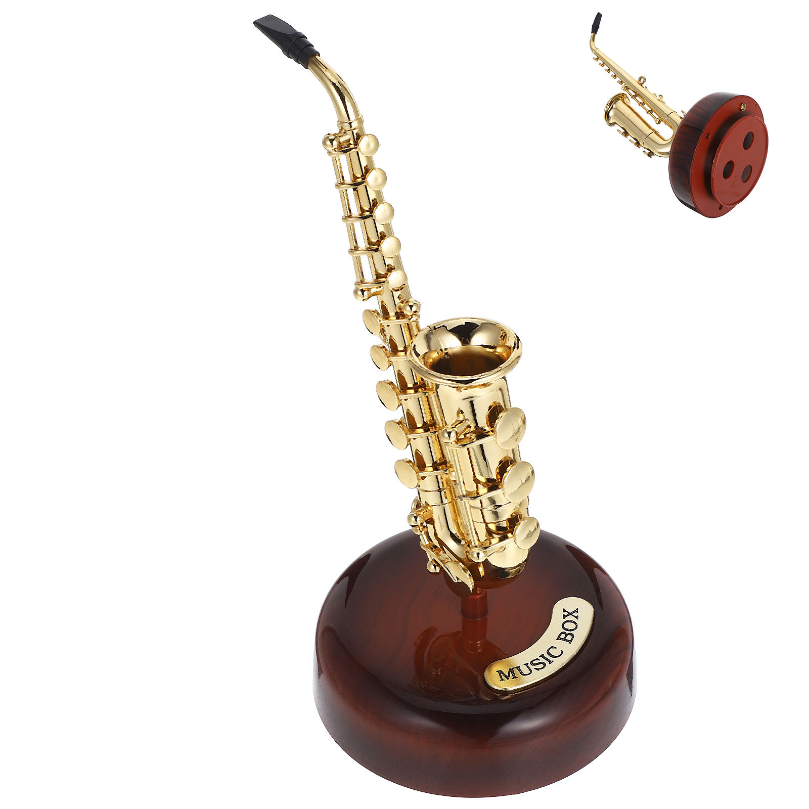 KAJNBN Golden Saxophone Shaped Music Box for Housewarming present 1Pcs ...
