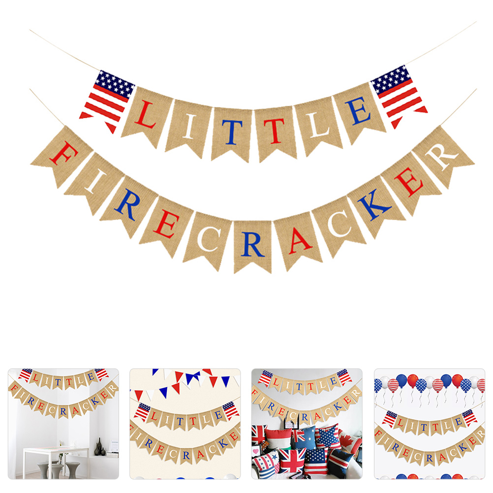 KAJNBN Independence Day Door Banners Swallowtail Linen Material ...