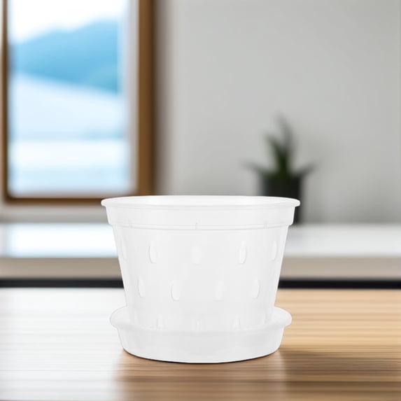 KAJNBN Indoor Plant Pot Set 5Set Round Transparent Plastic for Flower ...