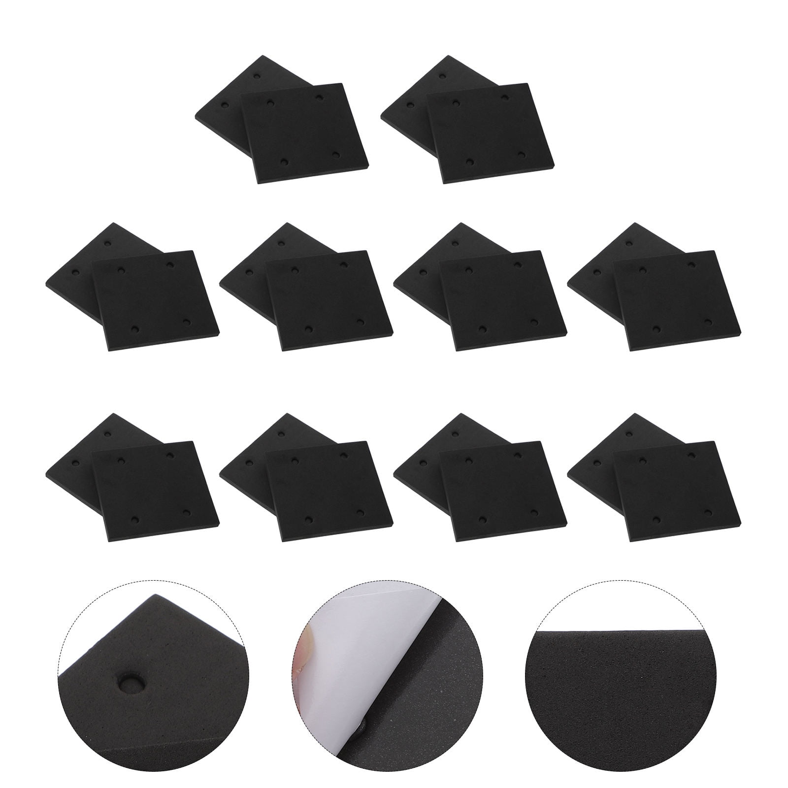 KAJNBN Rectangle Self Adhesive Sponge Pads 20Pack for Vibration Absorption and Noise Reduction ...