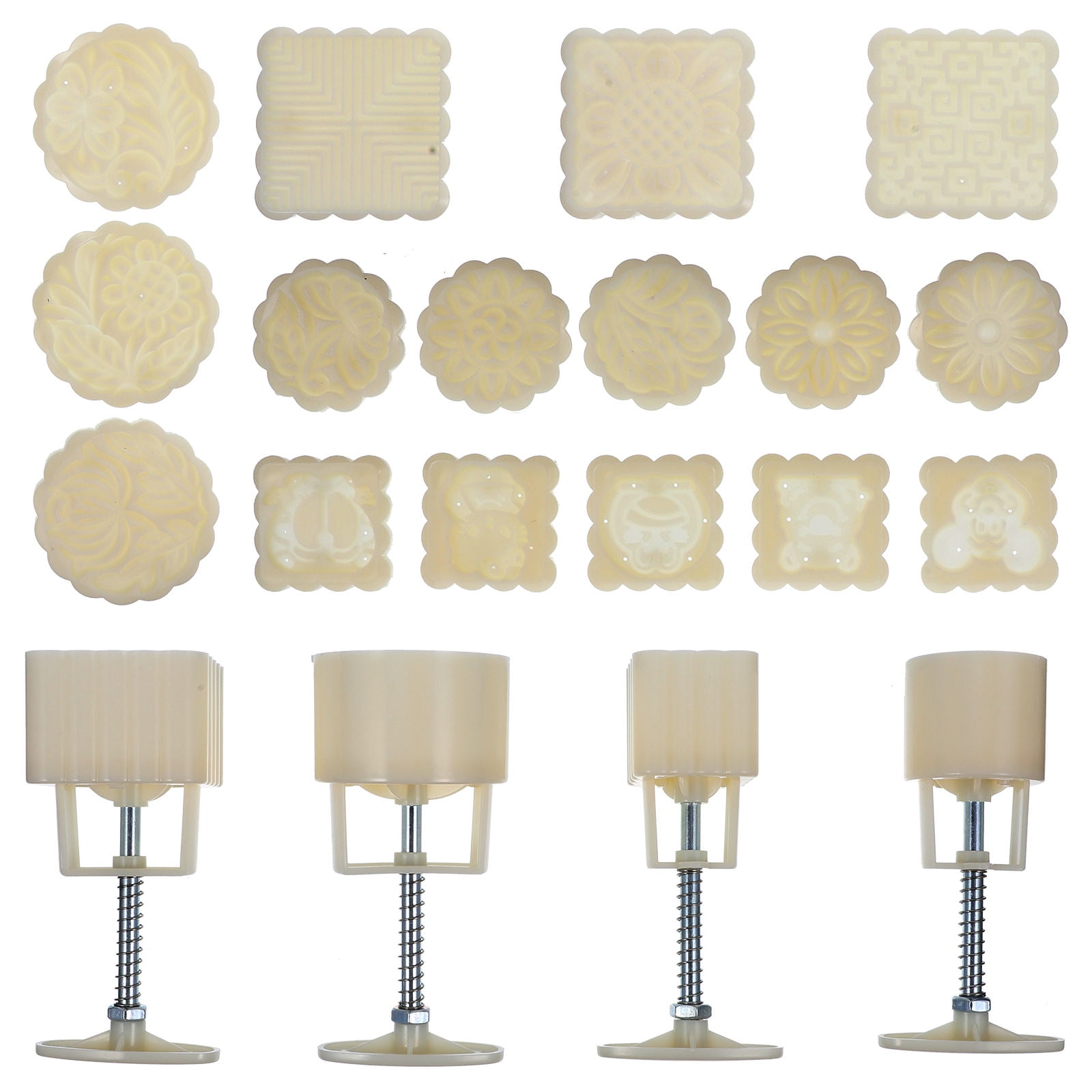 KAJNBN Shortbread Mould 4 Molds Moon Cake Mould Adjustable 6X6cm 2.4X2 ...