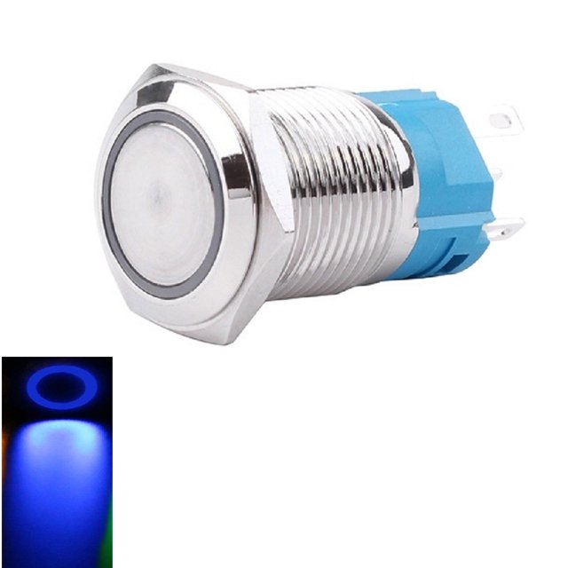 KAJOVE 16mm LED ON OFF Waterproof Stainless Steel Push Button Switch ...