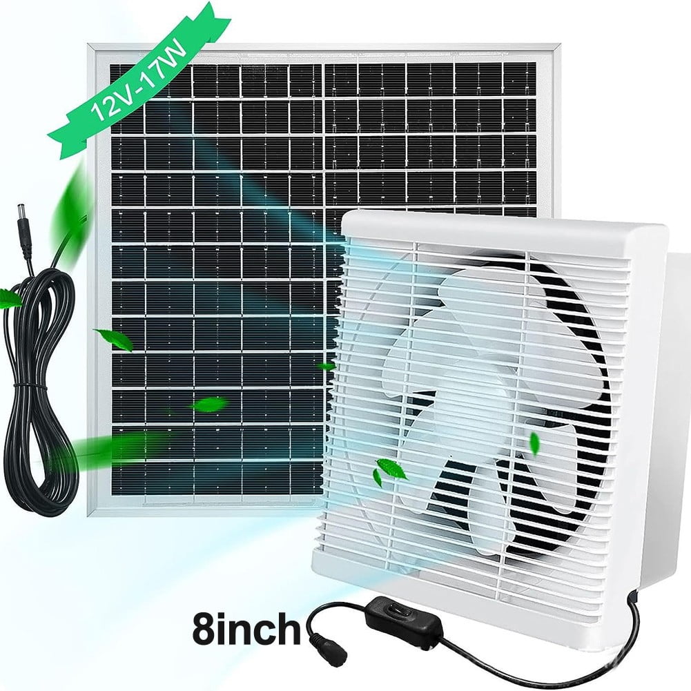 KAJOVE 17W Solar Panel Fan Powered Energy-saving Exhaust Fan Solar ...