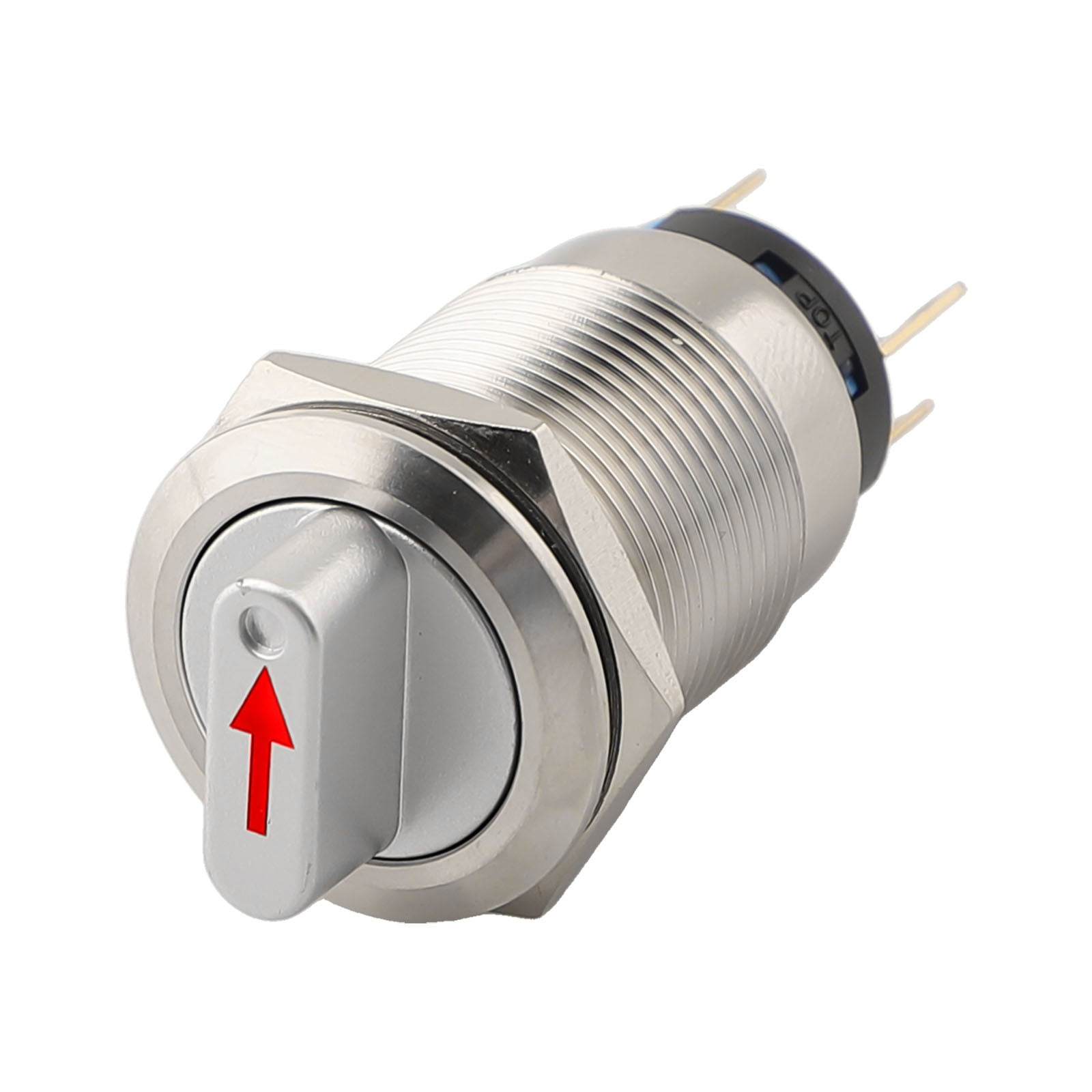 KAJOVE 19mm Rotary Switch Latching 2 Positions 1NO 1NC 3-6V Push Button ...