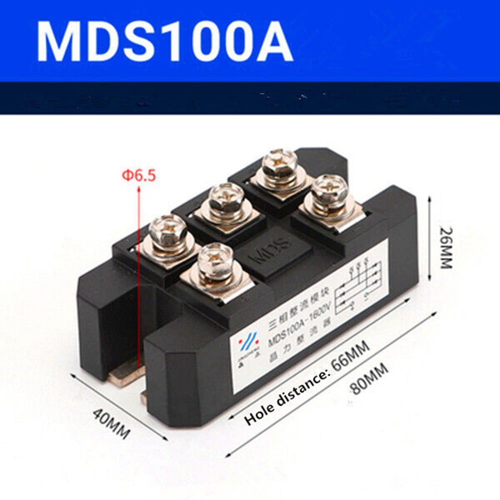 KAJOVE 1Pc MDS20A-300A/500A/800A/1000A/1200A 1600V Three Phase Rectifier Bridge Stack MDS100A ...