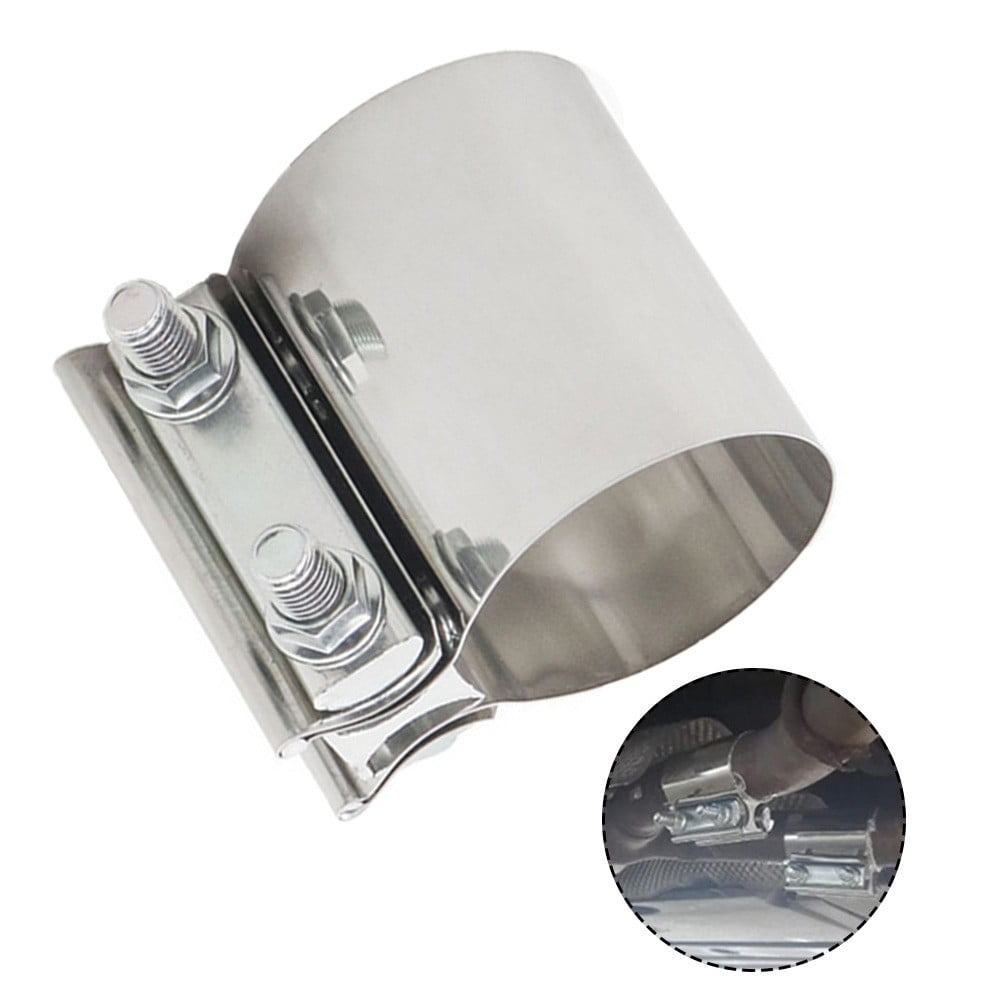 2.25 Exhaust Pipe 2 Inch Stainless Steel Exhaust Clamps - 2-Pack Butt ...