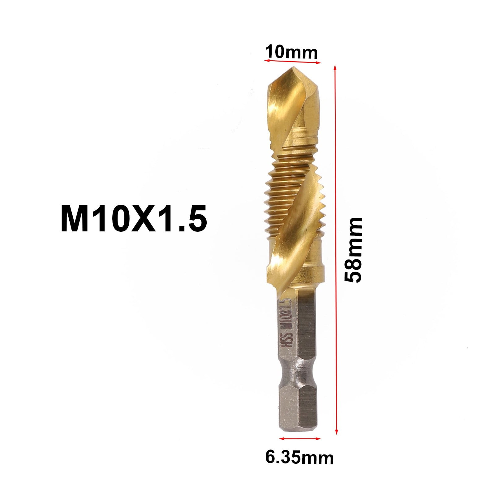 KAJOVE 1pc Coated HSS Tap Drill Bit Hex Shank Screw Thread Metric Tap ...