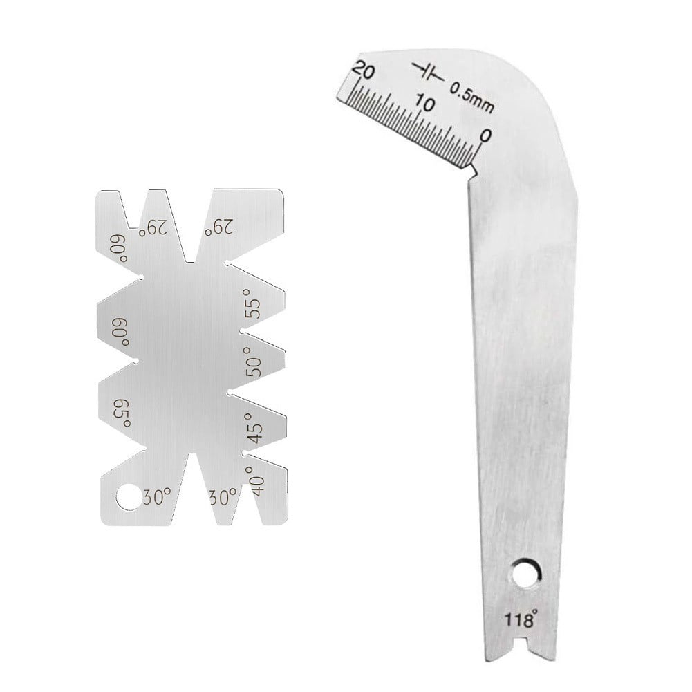 KAJOVE 2pcs Bit Pattern Drill Template Gauge Welding Inspect Tool Weld ...