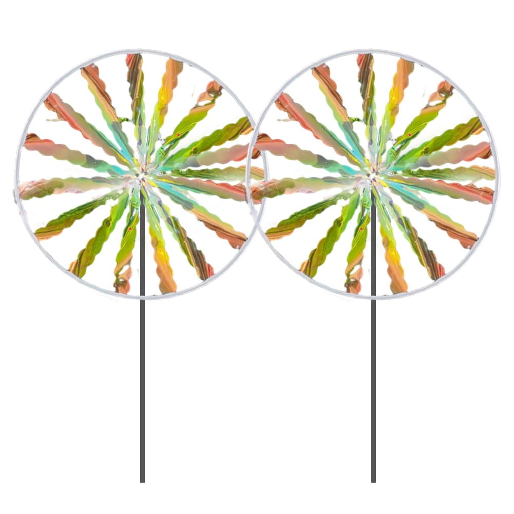 KAJOVE 2x Transparent Color Changing Windmill Pink Outdoor Wind ...