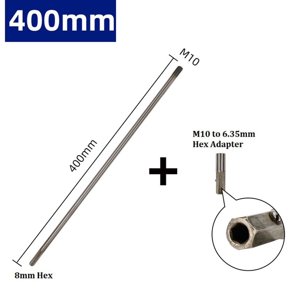 KAJOVE 300 400 500 600mm Drill Extension Connect Rod M10 To 6.35mm Hex ...