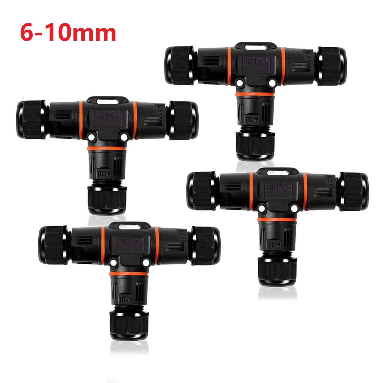 KAJOVE 4Pcs Cable Connectors Waterproof IP68 3 Pin Cable Connector T ...