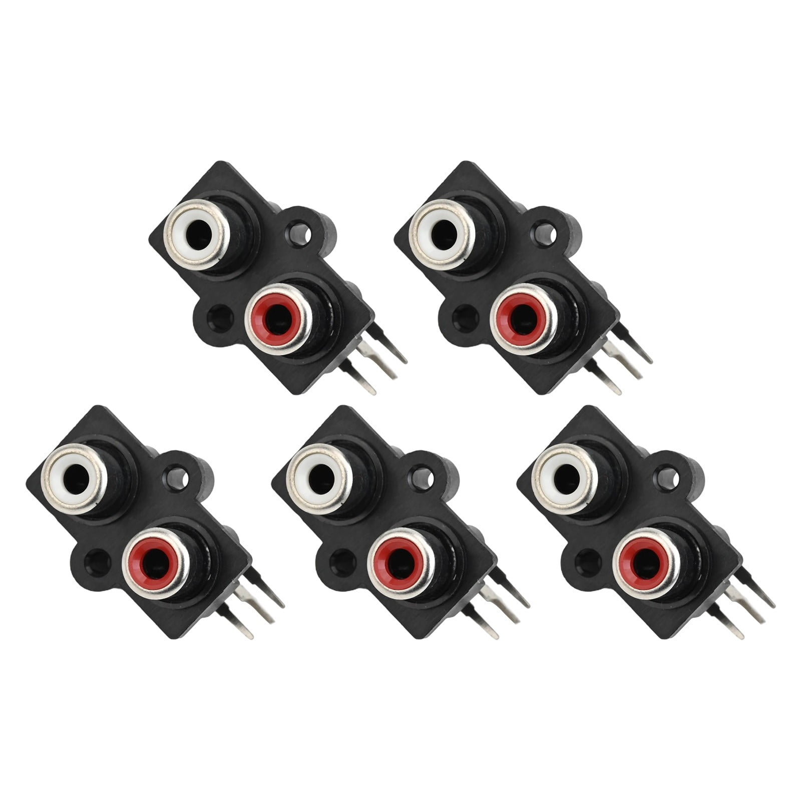 KAJOVE 5pcs AV2-7 2 Hole RCA Same Core Socket Female Stereo Audio Jack ...