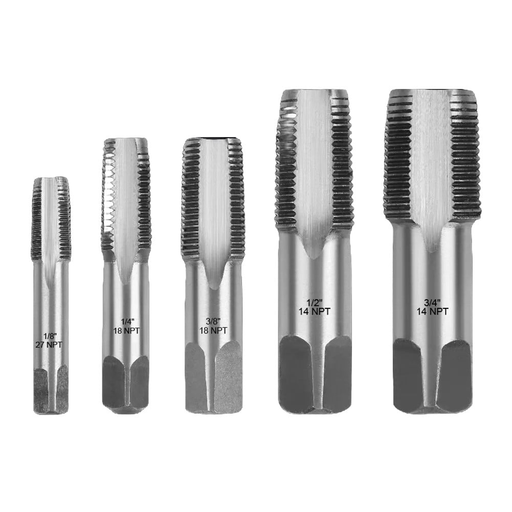 KAJOVE 5pcs NPT Pipe Tap Set Metal Screw Thread Cutting Tool Broken ...